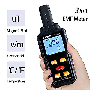 3 in 1 EMF Meter,EMF Reader,Electromagnetic Field Radiation Detector,EMF Tester for Home,EMF Detector with sound light alarm,Ghost Hunting Equipmetent