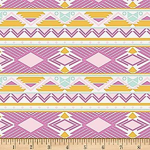 Art Gallery Fabrics Art Gallery Anna Elise Tribal Study Jewel Fabric, Pink