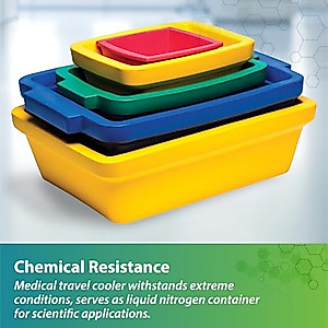 Genesee Scientific - Medium Ice Cube Container for Freezer - Stackable, Lightweight, and Leak-Proof Ice Cube Storage with Lid - Insulated with EVA Material - 2.5 Liters - Green