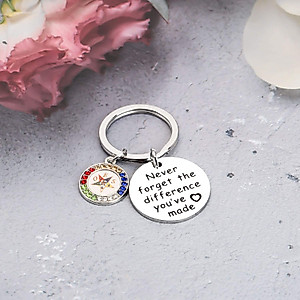 MYOSPARK OES Jewelry Oes Sorority Jewelry Sisterhood Gift Never Forget The Difference You've Made Keychain (OES Difference KC)