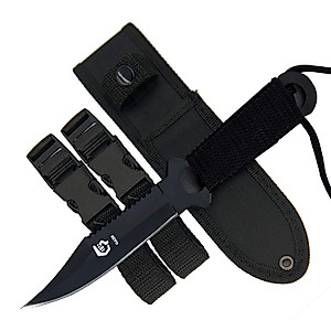 GASHER Scuba Diving Knife with Leg Straps & Sheath, Razor Sharp - Lightweight Diving Equipment for Spearfishing, Snorkeling, Hunting, Rescue & Water Sports