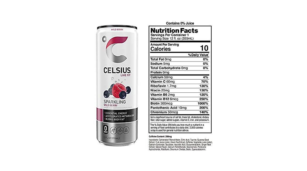 Celsius Sparkling Wild Berry Energy Drink - 12 Pack