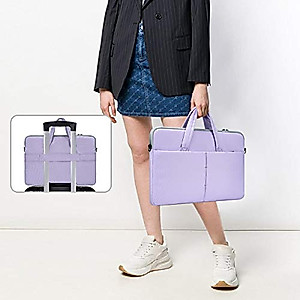 15.6 Inch Laptop Sleeve Shoulder Bag Computer Carrying Case for HP Envy x360/Pavilion 15.6/Victus Gaming Laptop, Dell Inspiron, Lenovo IdeaPad/Legion 5, Asus VivoBook for Women, Purple