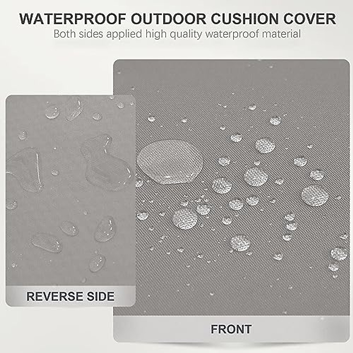 Favoyard Outdoor Chair Cushions 19"x19"x2" Set of 4 Waterproof Seat Cushion for Patio Furniture with 3-Year Fade Resistant Removable Cover Attach Straps Hidden Zipper Round Corner for Yard Garden