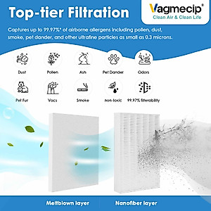 6 Pack HPA300 Hepa Filter Replacement Compatible With Honeywell HPA300, HPA200, HPA100, HPA090 Series and HPA5300 Air Purifier, H13 True HEPA Replacement,Filter R (HRF-R3 & HRF-R2 & HRF-R1)
