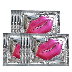 Reengull 30 PCS Lip Mask Collagen Lip Masks Sheet for Dry Lips, Gel Lip Mask Pack for Remove Dead Skin, Moisturizes and Lightens Lip Lines, Pink