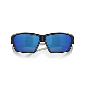 Costa Del Mar Man Sunglasses Matte Black Frame Blue Mirror Lenses - 62MM
