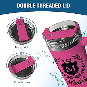 Personalized 40 Oz Tumbler with Engraved Logo Text and Graphic|Custom Insulated Tumbler with Lid and Straw Double Wall Stainless Steel Coffee Tumbler Personalized Gifts for Women and Birthday