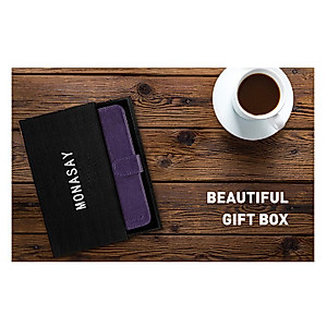 MONASAY Wallet Case Compatible for Galaxy S21 5G, 6.2 inch,[Screen Protector Included][RFID Blocking] Flip Folio Leather Cell Phone Cover with Credit Card Holder, Purple