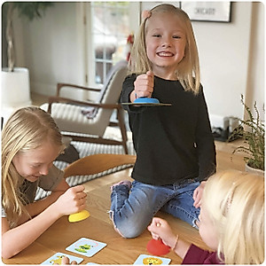 ROO GAMES Bull’s Eye - Fast-Paced Animal Matching Game - for Ages 3+ - Flip A Card, Plunge The Match and Win!
