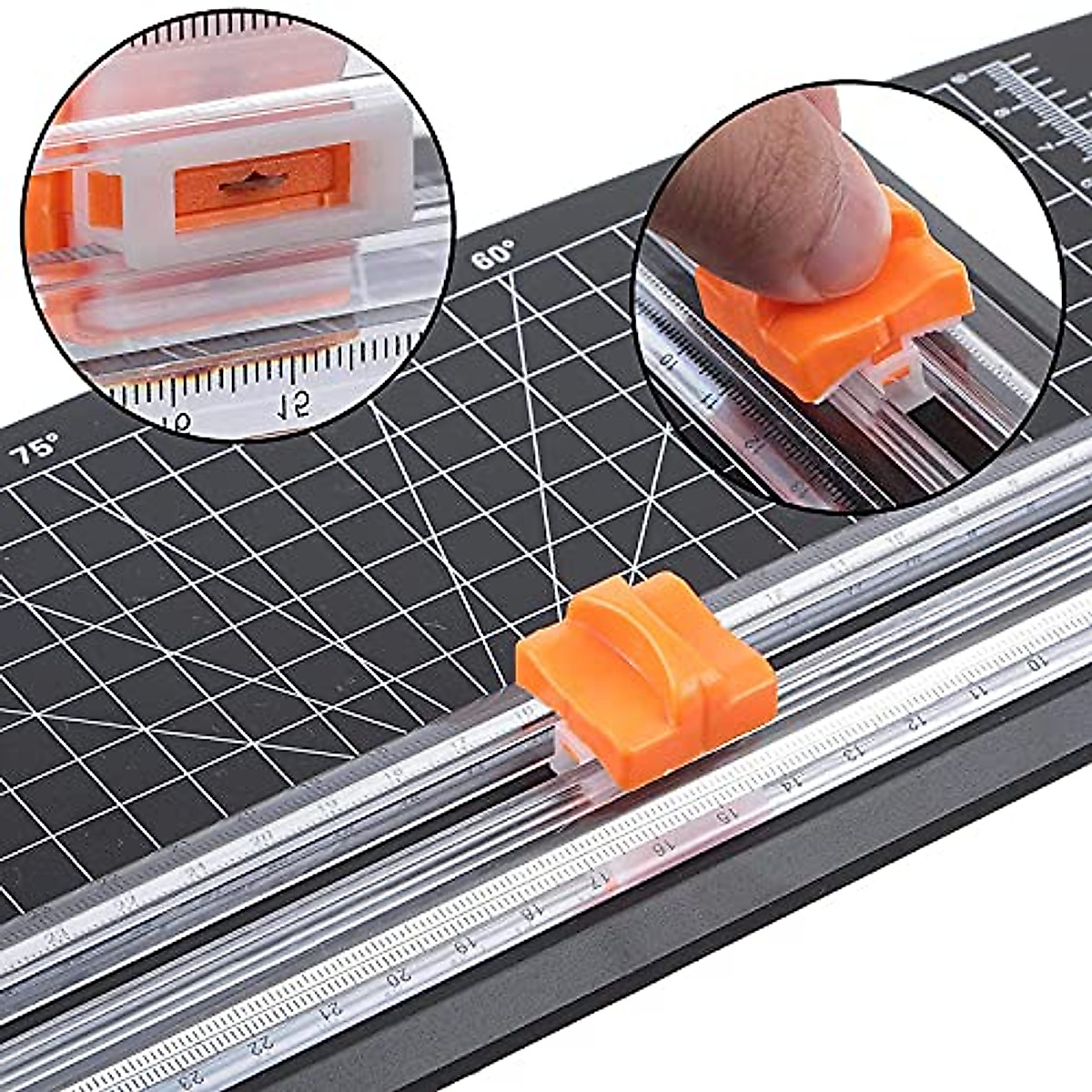 6 Pieces Paper Cutter Replacement Blades Paper Trimmer Blades Refill Craft Paper Cutting Replacement Blades for A4 Paper Cutter (Orange)