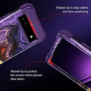 Miqala Google Pixel 6A Heavy Duty Case: Shockproof, Anti-Scratch, with 2 Tempered Glass & Camera Lens Protectors - Purple