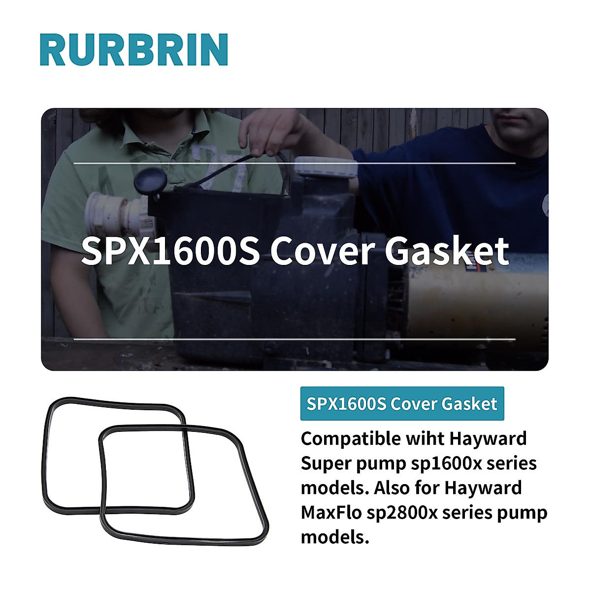 (2/Pack) SPX1600S Cover Gasket Compatible with Hayward SuperPump Model SP1600X Series Kit, O-177 Lid Gasket