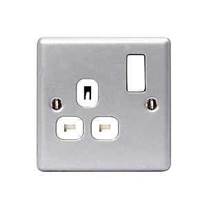 Masterplug - Metal Clad Switched Socket 1-Gang 13A