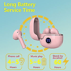 Wireless Ear Buds Bluetooth Headphones with Wireless Charging Case and LED Power Display Touch Control 30 Hrs Playtime Earphones HI-FI Stereo Earbuds with Built-in Mic for iPhone Android Samsung