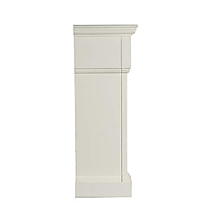 SEI Furniture Calvert Electric Carved Floral Trim Fireplace, Ivory (FA9279E)