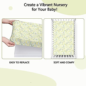 Pastel Themed Fitted Crib Sheet,Standard Crib Mattress Fitted Sheet Ultra Soft Material-Great for Boy or Girl Room or Nursery,28“ x52“,Pastel Yellow and Multicolor