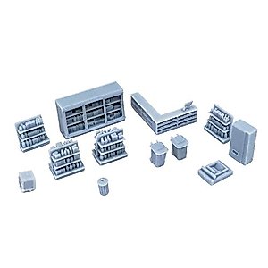 Outland Models Railway Scenery Market/Store Interior Accessories Set 1:87 HO Scale