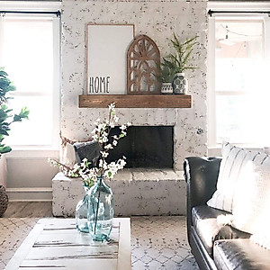 WELLAND 36 Inches Rustic Floating Shelf for Living Room, Bathroom, Bedroom & Kitchen, Solid Wood Wall Shelf (36"x6"Dx6 H)