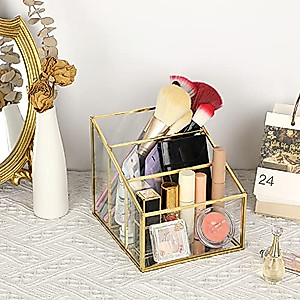 Sumnacon Glass Remote Control Holder, Gorgeous Remote Control Holder Caddy with 3 Compartments,Remote Control Storage Organizer Caddies for Table, Bedroom,Living Room, Hotel and Office