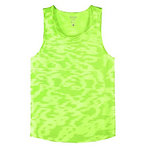 Running Tank Top Men,Sleeveless Workout Shirts Dry Fit Gym Bodybuilding Muscle Tanks(Neon Green,M)