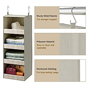 GILLAS 4-Shelf Hanging Organizer, 3-Pack Closet Hanging Shelves, Closet Organizers and Storage Collapsible Hanging Closet Shelves,12.2" W x 12.2" D x 33.6" H