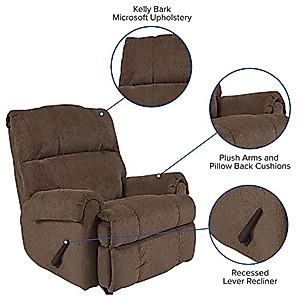 Flash Furniture Contemporary Kelly Bark Super Soft Microfiber Rocker Recliner