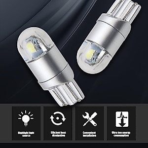 Hawyet 10 PCS Universal Car License Plate Light, 10MM x 25MM Car Bright LED T10 Width Light, Super Bright LED Car Bulb, Compatible with Most Car Models (White)