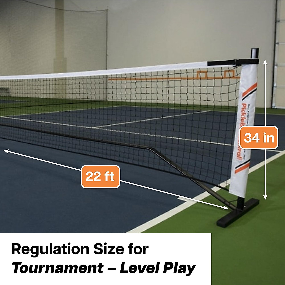 PickleballCentral Rally Pickleball Net, Portable Net System, Indoor/Outdoor, Pickleball Training Aids, Regulation Size, Alloy Steel Frame, Net and Carry Bag (Delux)