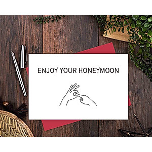 Kirynurd Funny Wedding Card, Hilarious Letterpress Card, Finger Gesture, Dirty Honeymoon Card