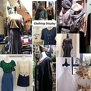 Female Mannequin Torso with Adjustable Tripod Stand, 2 in 1 Dress Form White Mannequin Body w/ Detachable Black Torso Cover for Sewing, Dressmaker, Home Decor, Jewelry & Clothing Display