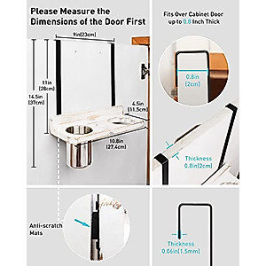 Hair Tool Organizer Under Sink with Cup, Honizer Wooden Hair Dryer Holder Cabinet Door, Bathroom Organizer Under Sink for Curling Iron, Brush, Flat Iron- White