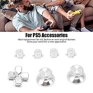 Game Controller Buttons Replacement Kit, Practical Concave and Convex Design D Pad Replacements Kits Comfortable Reduce Thumb Fatigue for Game Controller (Silver)