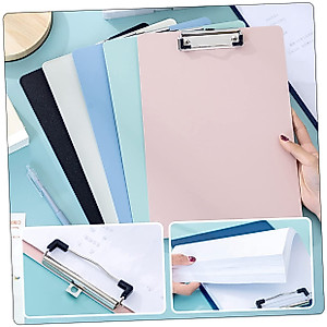 NUOBESTY 4 Pcs Writing pad Paper Folder exam Paper Clips folders Plastic Office File folders Small Plastic clipboards Artist Drawing Board Plastic Writing Board Document Organizer Simple a4
