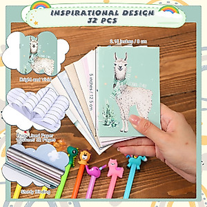 Colarr 64 Pcs Inspirational Mini Notebook with Pens Bulk Motivational Pocket Notebooks Cute Cartoon Animal Pens Funny Gift for Students from Teacher Classroom Birthday Party Favor