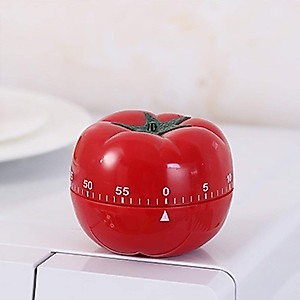 1Pcs Kitchen Timer 60 Minutes Timer, 360 Degree Rotating Tomato Shaped Alarm Timer, Creative Kitchen Cooking Timer Clock, Portable Loud Alarm Counters Reminder for Home Cooking Baking Exercising Games