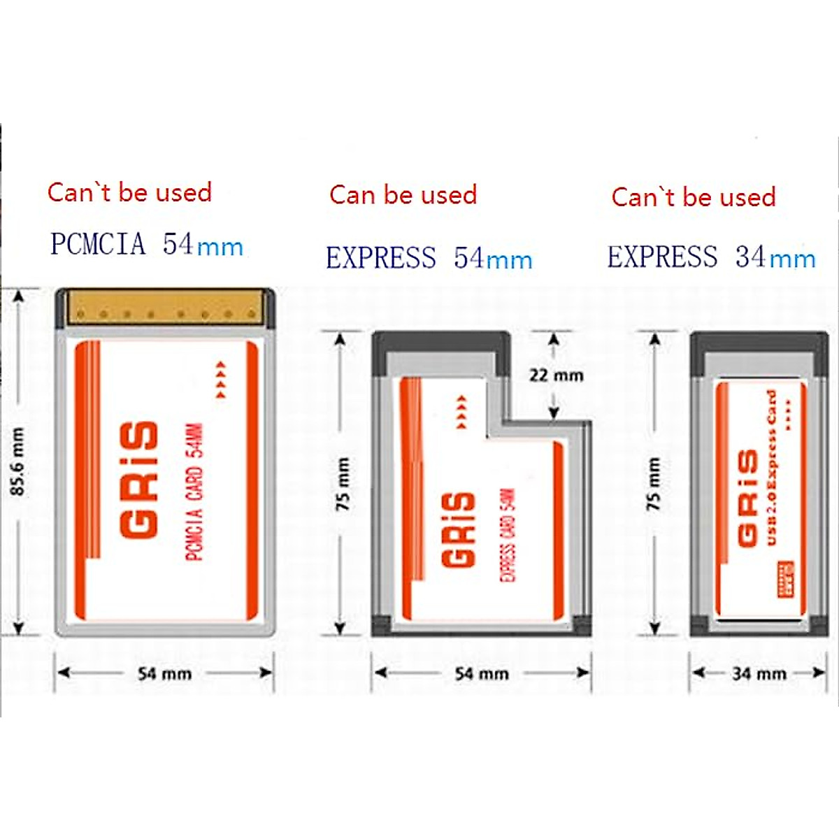 JMT 3 Ports Hidden Inside USB 3.0 to Expresscard 54mm USB3.0 Adapter Converter for Express Card Laptop Notebook PC