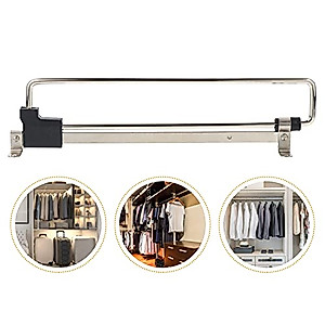 ULTECHNOVO Wall Mounted Coat Rack Retractable Closet Out Rod: Heavy Duty Wardrobe Clothes Hanger Rail Towel Pipe Clothes Rack for Closet Organizer Wall Mounted Shelves