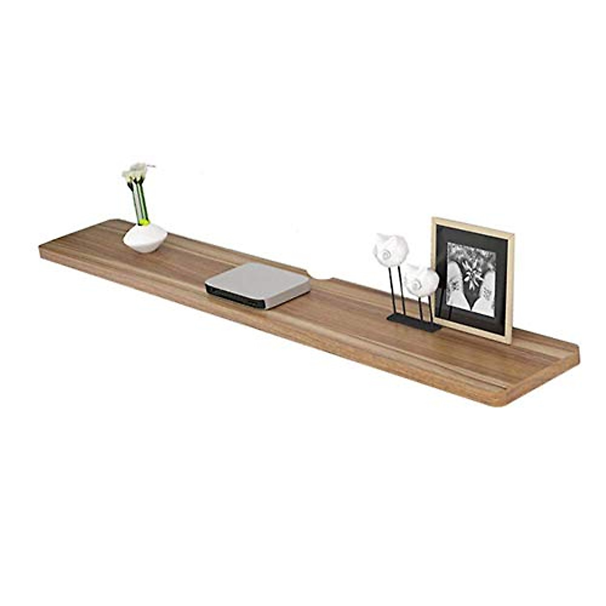 PIBM Stylish Simplicity Shelf Wall Mounted Floating Rack Shelves Solid Wood Simple Durable Wear Resistant Multifunction Living Room Set Top Box,4 Sizes, a , 120x23.5x2.5cm