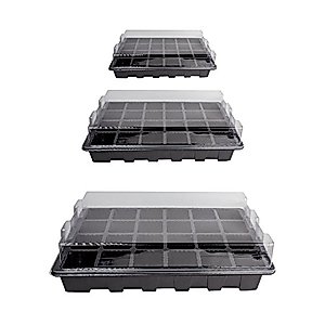 10 Pack -240 Cells -24 Grow Trays with Humidity Dome and Cell Insert - Mini Propagator for Seed Starting and Growing Healthy Plants Durable Reusable and Recyclable