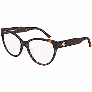Balenciaga BB0064O 002 Eyeglasses Women's Havana Full Rim Optical Frame 54mm