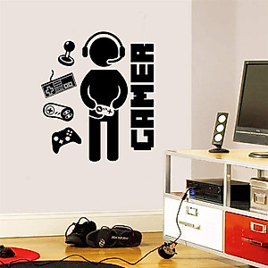 SITAKE Game Room Decor, “Gamer” Boys Room Decorations for Bedroom, Kids Wall Decor and Wall Stickers for Playroom, 19.7 × 22.0 Inch
