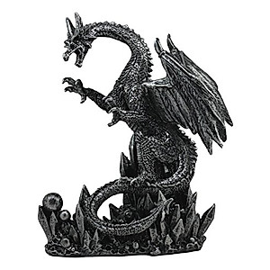 Ebros 13"Tall Large Dreamwork Fantasy Bahamut Elder Dragon Statue With Fire Dagger Blunt Knife As Letter Opener Or Decorative Dagger