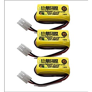 3pc T&B, KAUFEL 850.0095 Emergency Light Battery 2.4V 1.1Ah