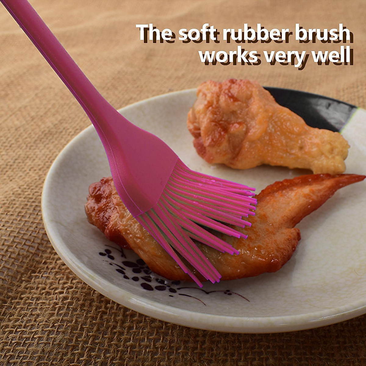 ZHUOMINGJIA 2Pcs Silicone Air Fryer Egg Pan with Silicone Basting Brush for Baking and Silicone Tong,Reusable 3 Cavity Silicone Air Fryer Egg Pan,for make food using air fryers or ovens(4PCS,Pink)