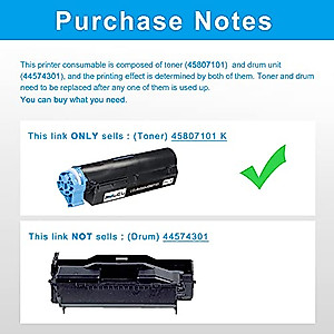 LCL Compatible Toner Cartridge Replacement for OKI B412dn B432dn B512DN 45807101 45807105 3000Pages MB472dnw MB492dn MB562dnw (1-Pack Black)