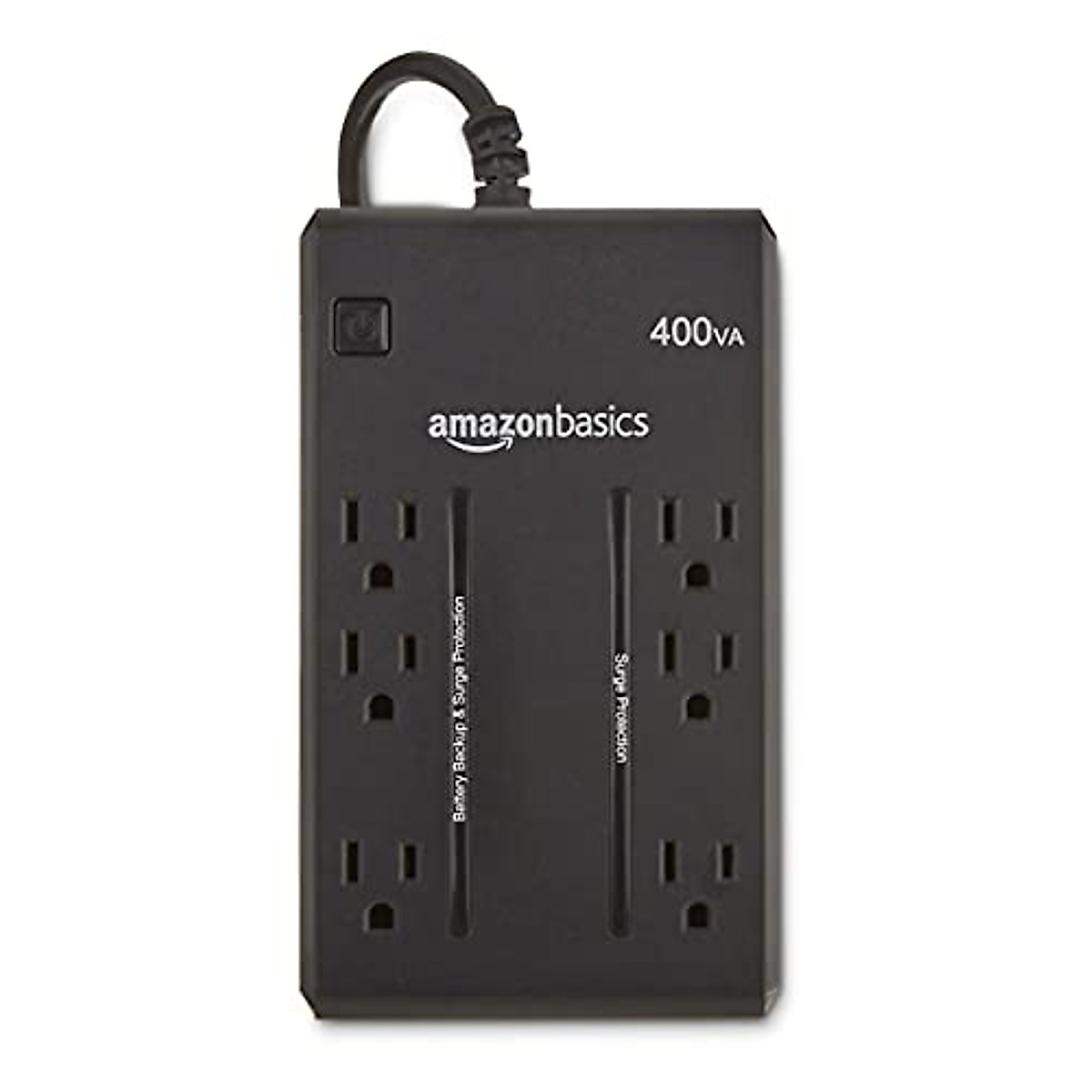 Amazon Basics Standby UPS 400VA 255W Surge Protector Battery Power Backup, 6 Outlets - Black