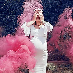 JAPJA Gender Reveal Powder Cannon & Confetti Balloon - 4 X-Large (16") Cannons (2 Pink 2 Blue Smoke Bomb | Poppers) & Boy or Girl Balloon, Party Supplies & Decorations for Baby Gender Reveal Party