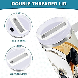 Panda with Floral Tumbler With Handle And Straw 30-40oz Insulated Tumbler Cups With Lid Stainless Steel for Cold Water and Drinks for School Work Sports Car Travel and Weekends