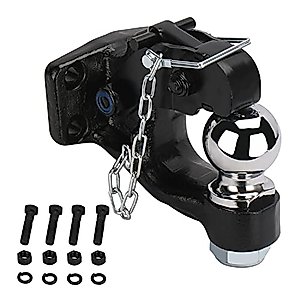 ONLTCO Pintle Hook Pintle Hitches Receiver Hook 10 TON Combination Hitch Ball 2-5/16” Fits Hitch Hook Military Receiver 12000 lbs